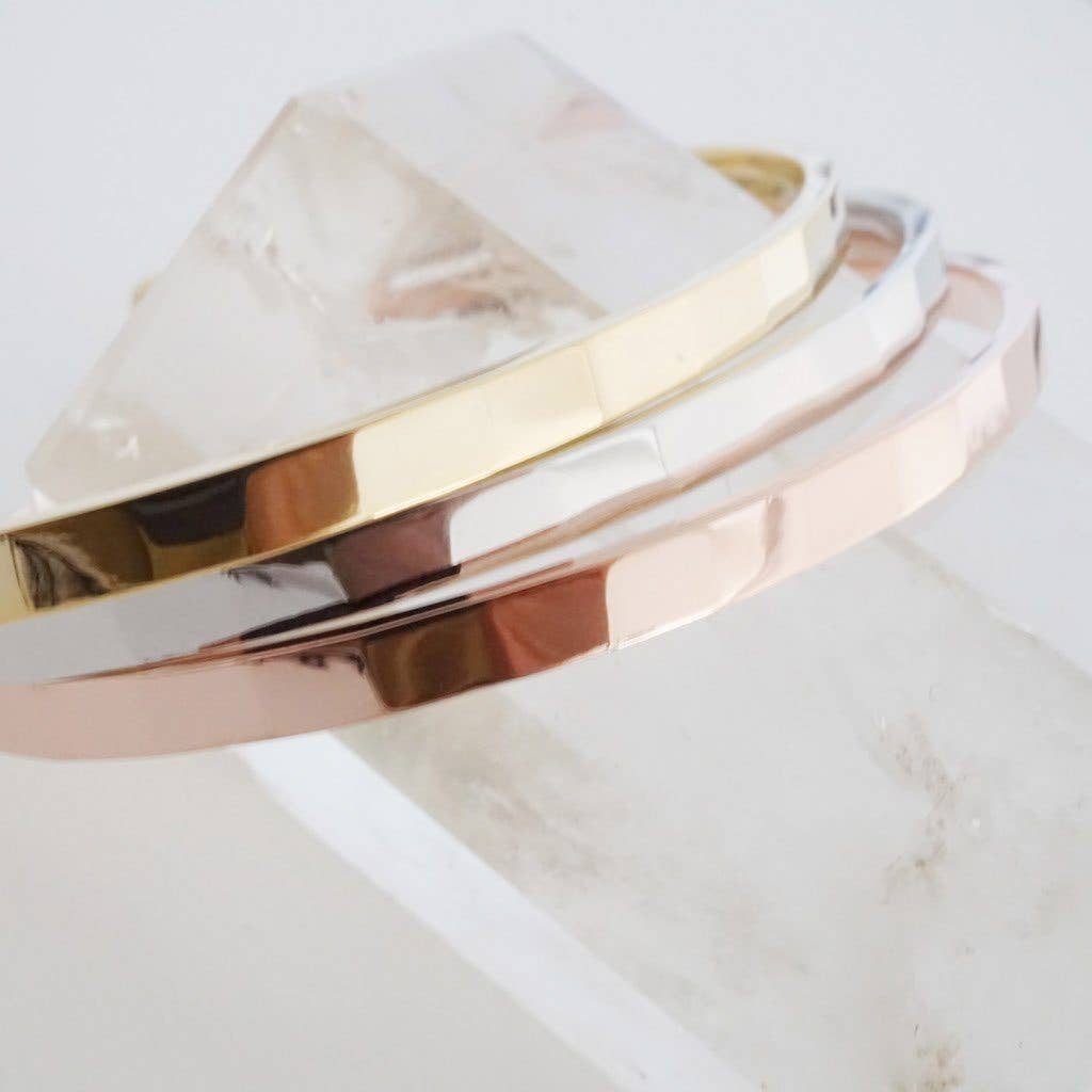 Hammered Cuff Rose Gold – Centered Jewelry