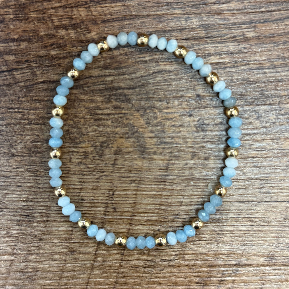 Aquamarine Gold Pixie 3mm Bracelet – Centered Jewelry